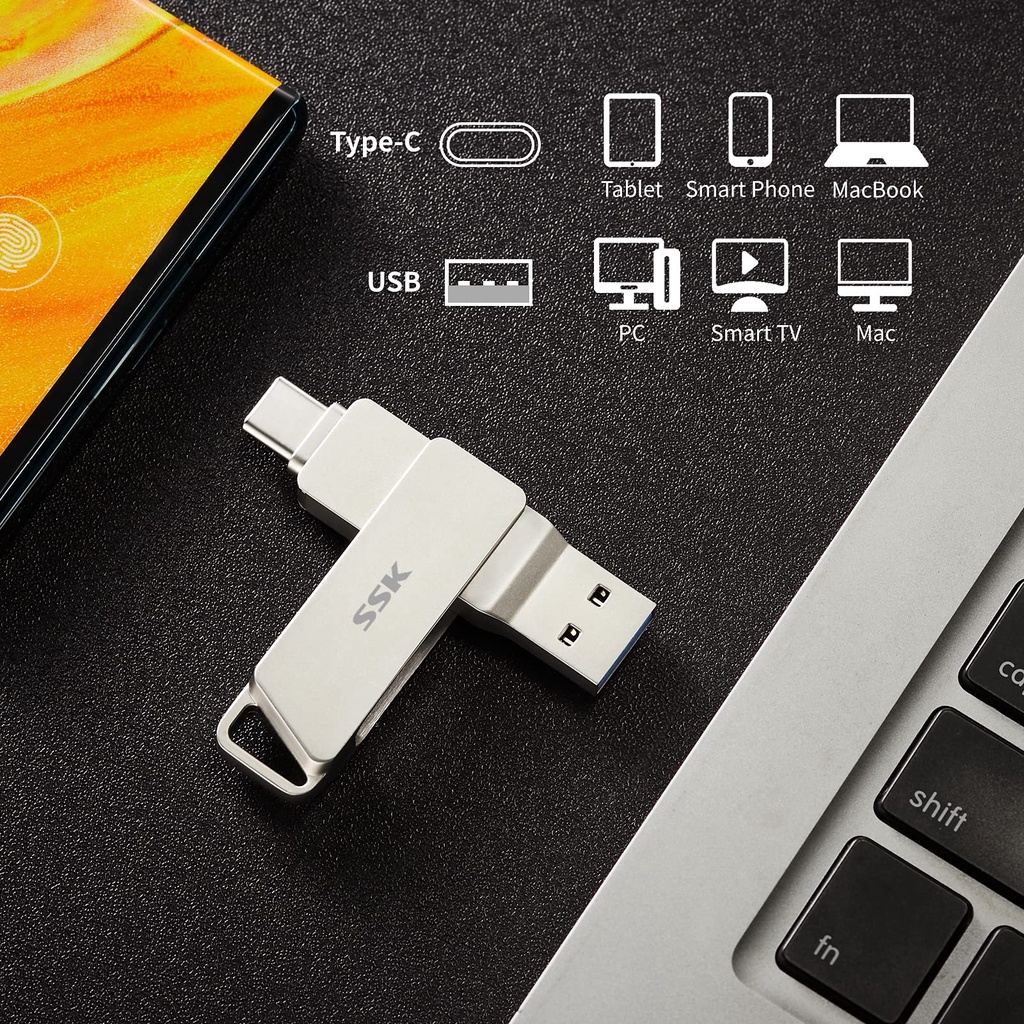 SSK 220MB/s USB C Pendrive 256G Type C Thumb Drive 64G OTG Pendrive ...