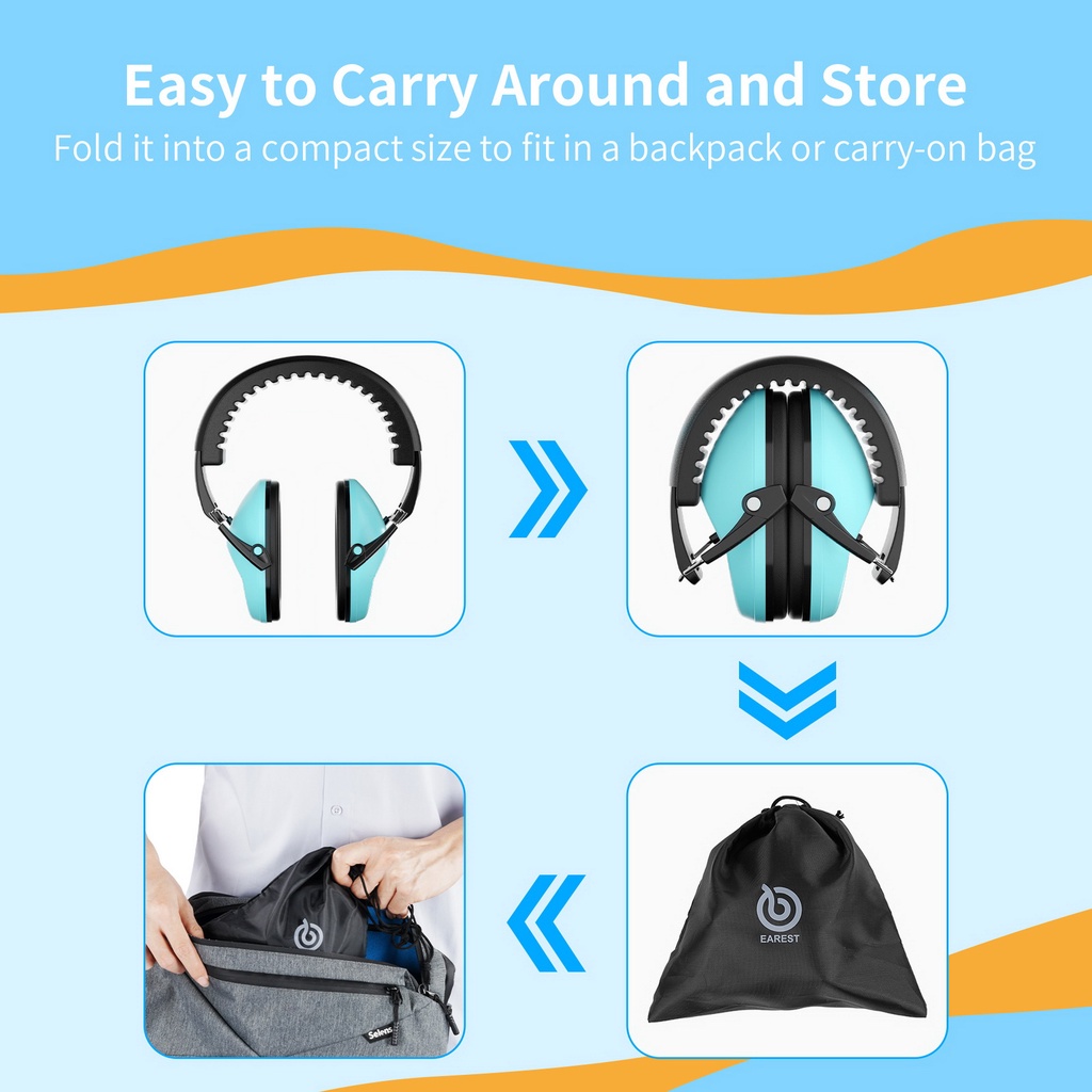 Wenzi EAREST Protection Ear Muffs, Noise Reduction 20 dB Safety Ear ...