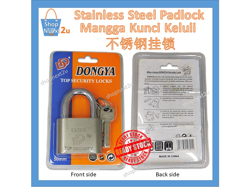 Security Padlock 30mm 40mm 50mm 60mm Stainless steel Heavy Duty Safety ...