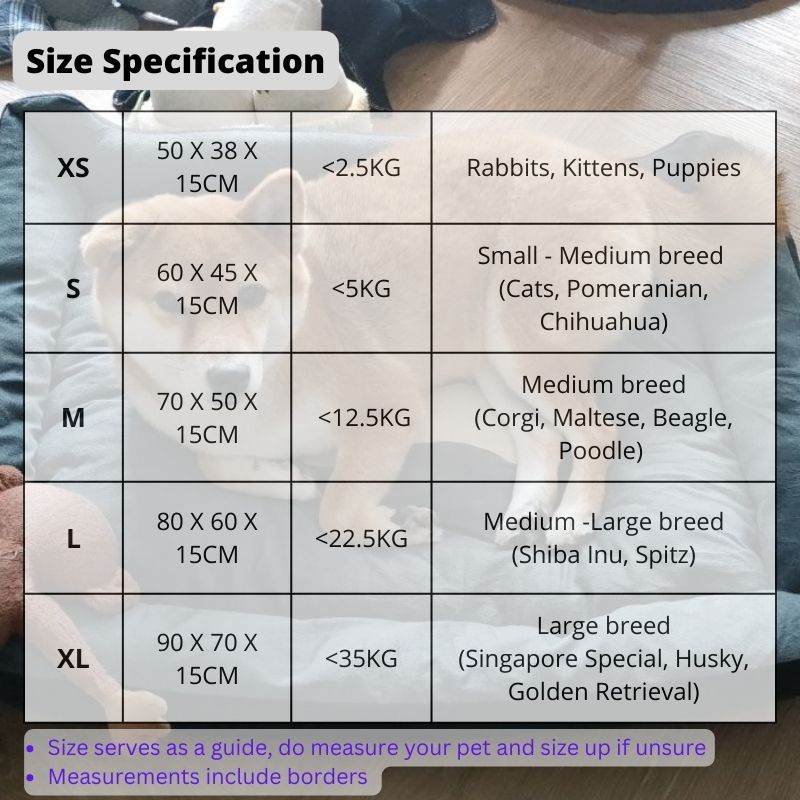 Rectangle Pet Bed Up to 35kg Dog Cat Rabbit Washable Comfortable Mat ...