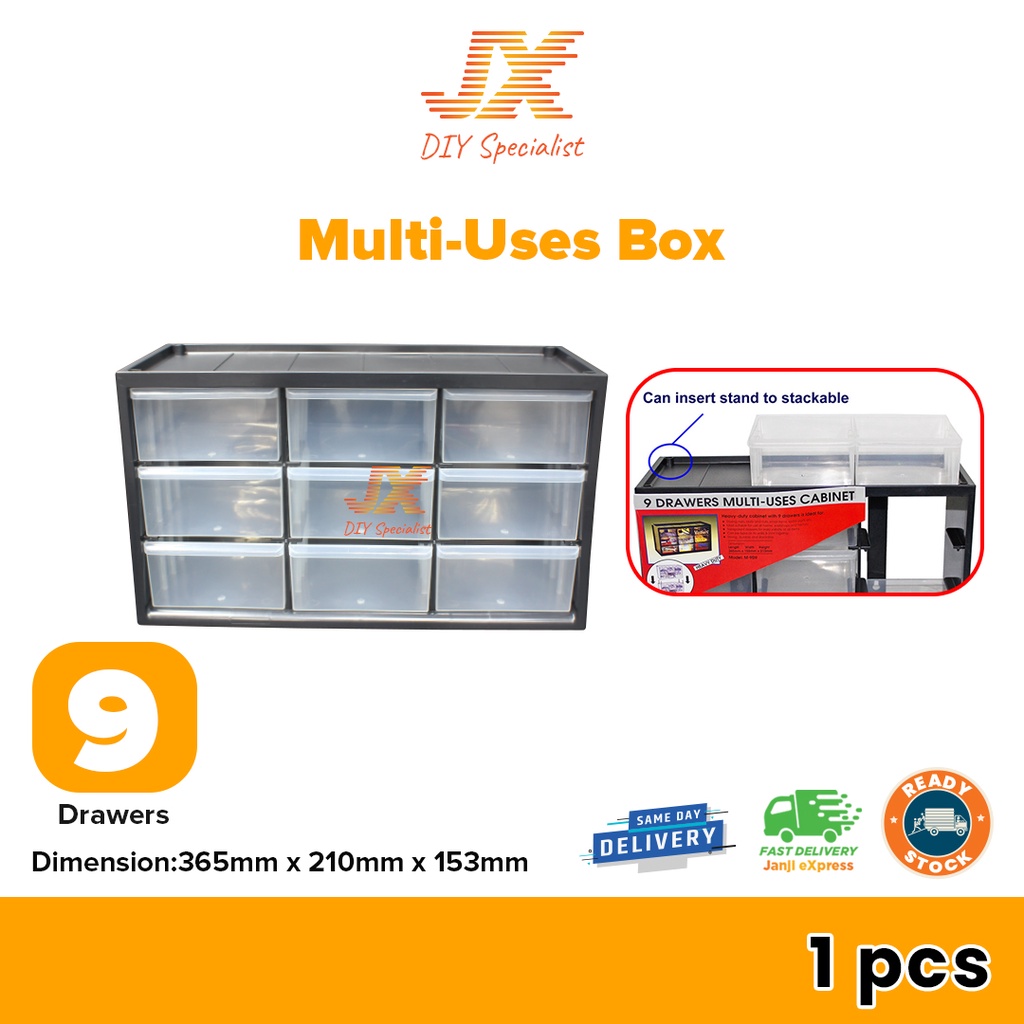 Multipurpose 9 Compartment Storage Drawer Cabinets Almari Hardware ...
