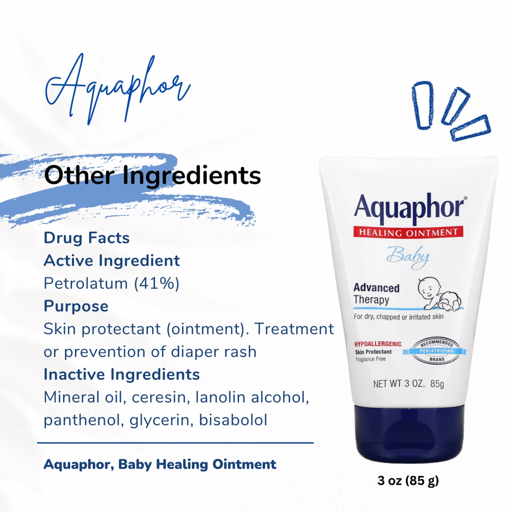 Aquaphor, Baby Healing Ointment, Advanced Therapy, For Dry Skin ...