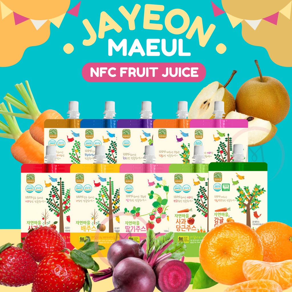 Korea 100% Natural NFC Apple Juice For Kids & Adult Korea Jayeonmaeul 100ml | Shopee Singapore