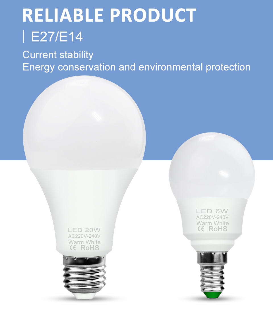 E27 LED Bulb E14 Lamp High Power Light Ball Bulbs 3W 6W 9W 12W 15W 18W ...