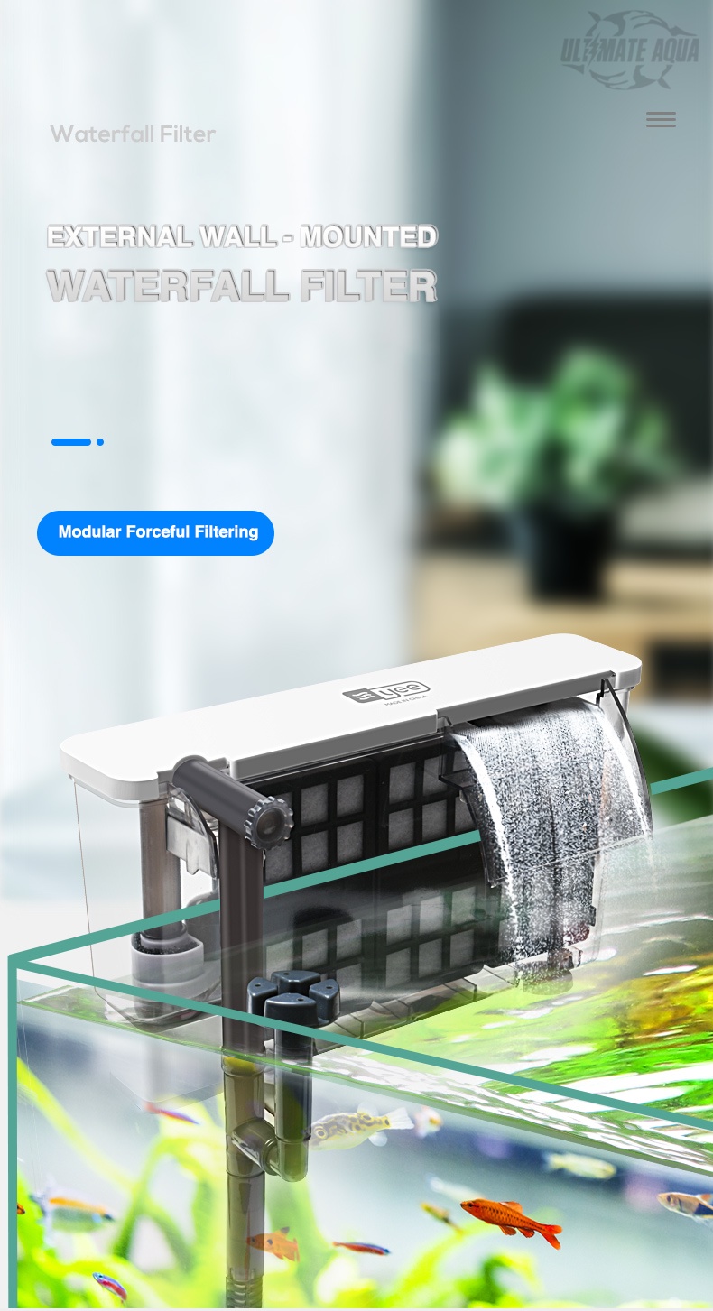 YEE Fish Tank Filter 3-in-1, Wall-Mounted Tank Filter, Waterfall Filter ...