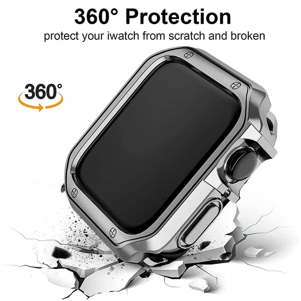 Luxury Strap + Case Compatible For Watch Strap Series 10 9 8 7 6 5 4 3 ...