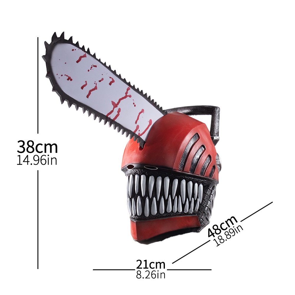 Chainsaw Man Cosplay Helmet Anime Latex Full Face Masks Halloween Party ...