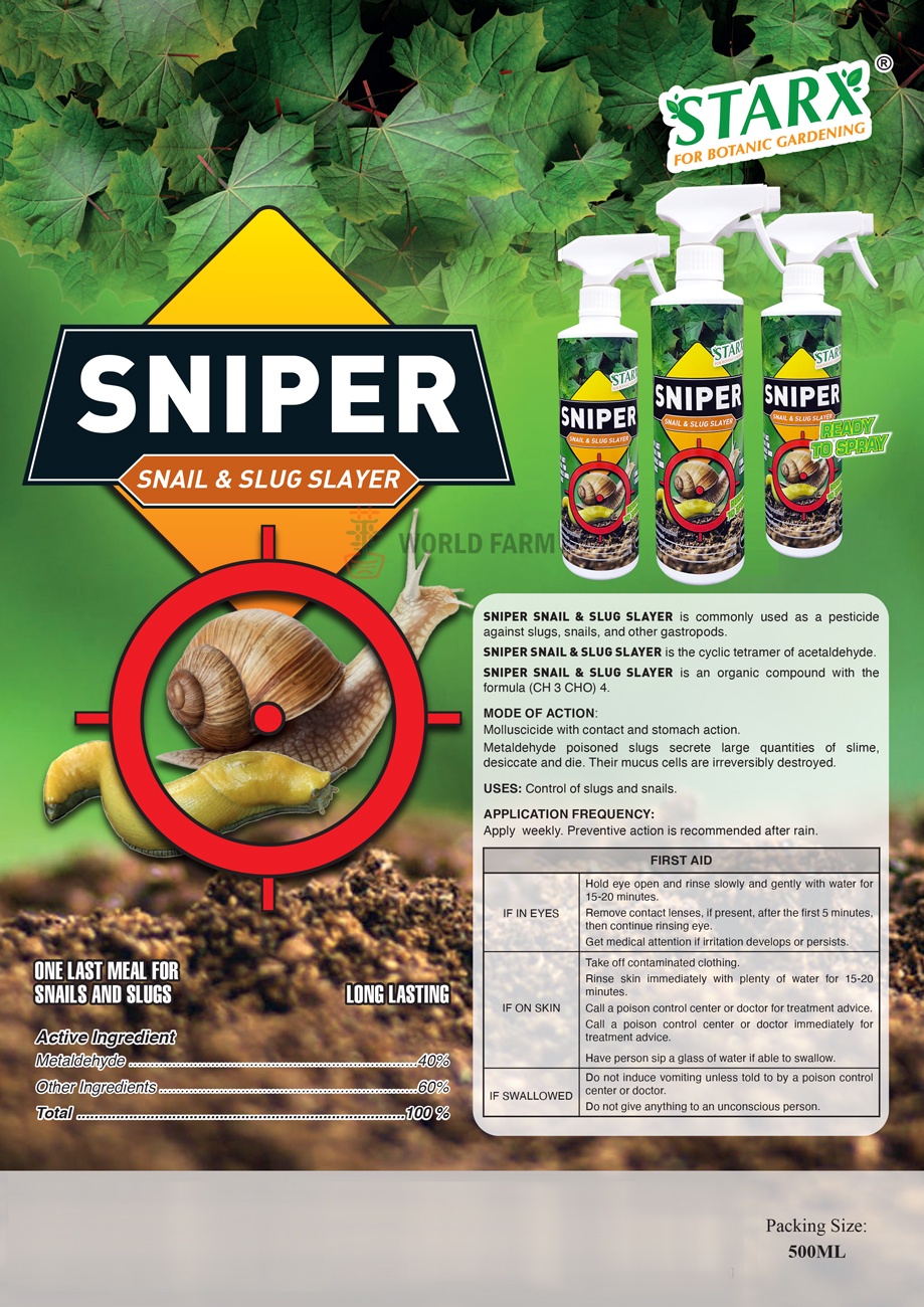 Sniper Snail & Slug Slayer, Metaldehyde Molluscicide For Garden, Ready ...