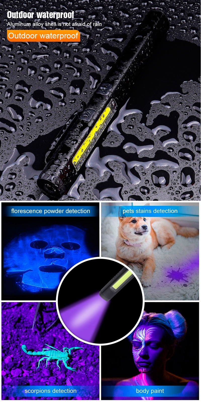 4 In 1 Powerful Torchlight Ultra Bright, Laser Pointer, Portable Pen ...