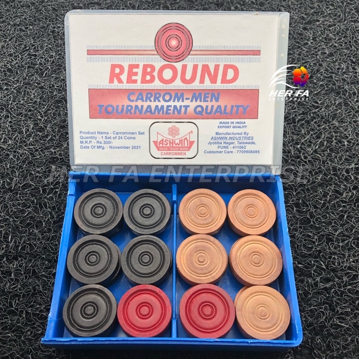 ASHWIN Carrom Men Seed Premium Quality In Plastic Box Break To Finish ...