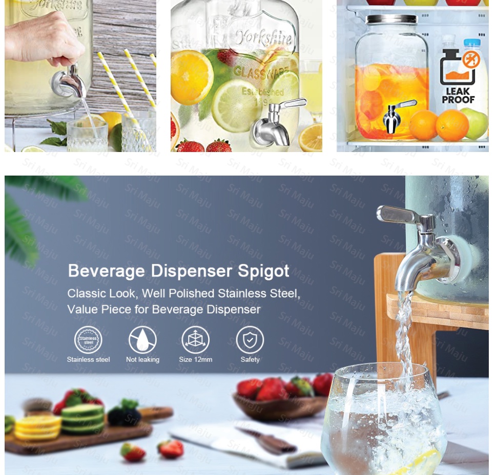 MAJU JBT-JB007 SUS 304 Stainless Steel Jar Bib Tap for Tupperware Zebra ...