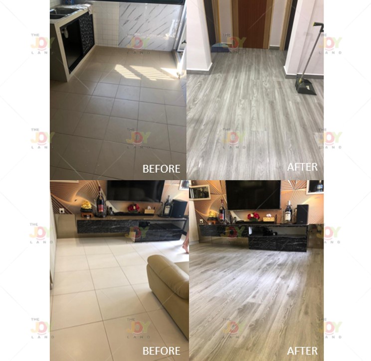 [10pcs] DIY Floor Tile Vinyl Flooring Self-Adhesive Thick Glue Laminate ...