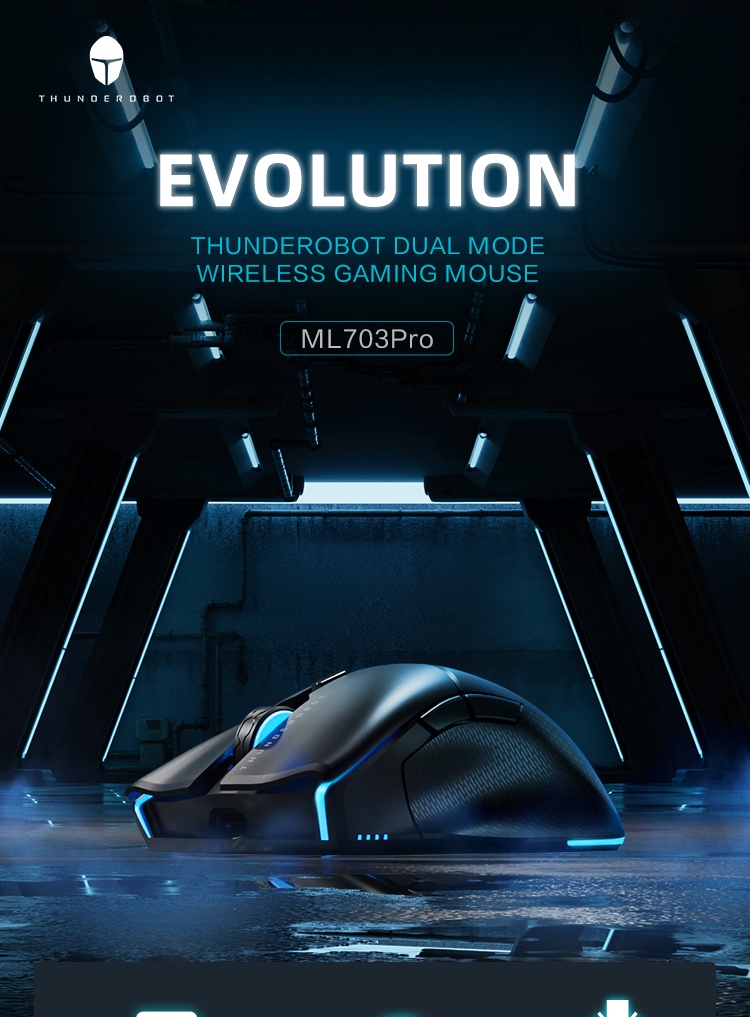 Thunderobot ML701Pro / ML703Pro Dual Mode Wireless Gaming Mouse Wired/2 ...