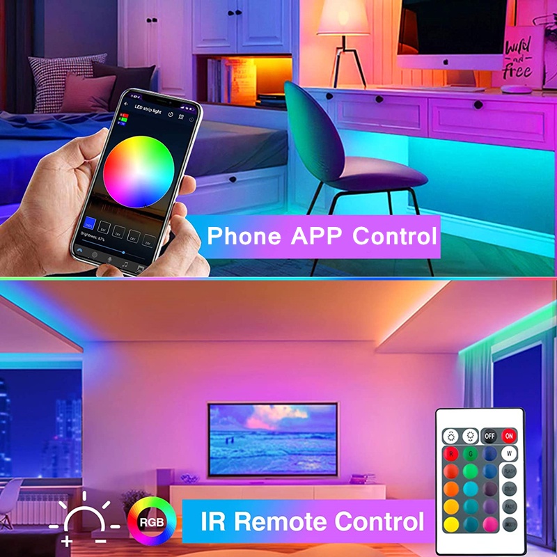 Led Strip Lights 5M 5050 RGB 5V USB Powered Music Sync RGB TV Backlight ...