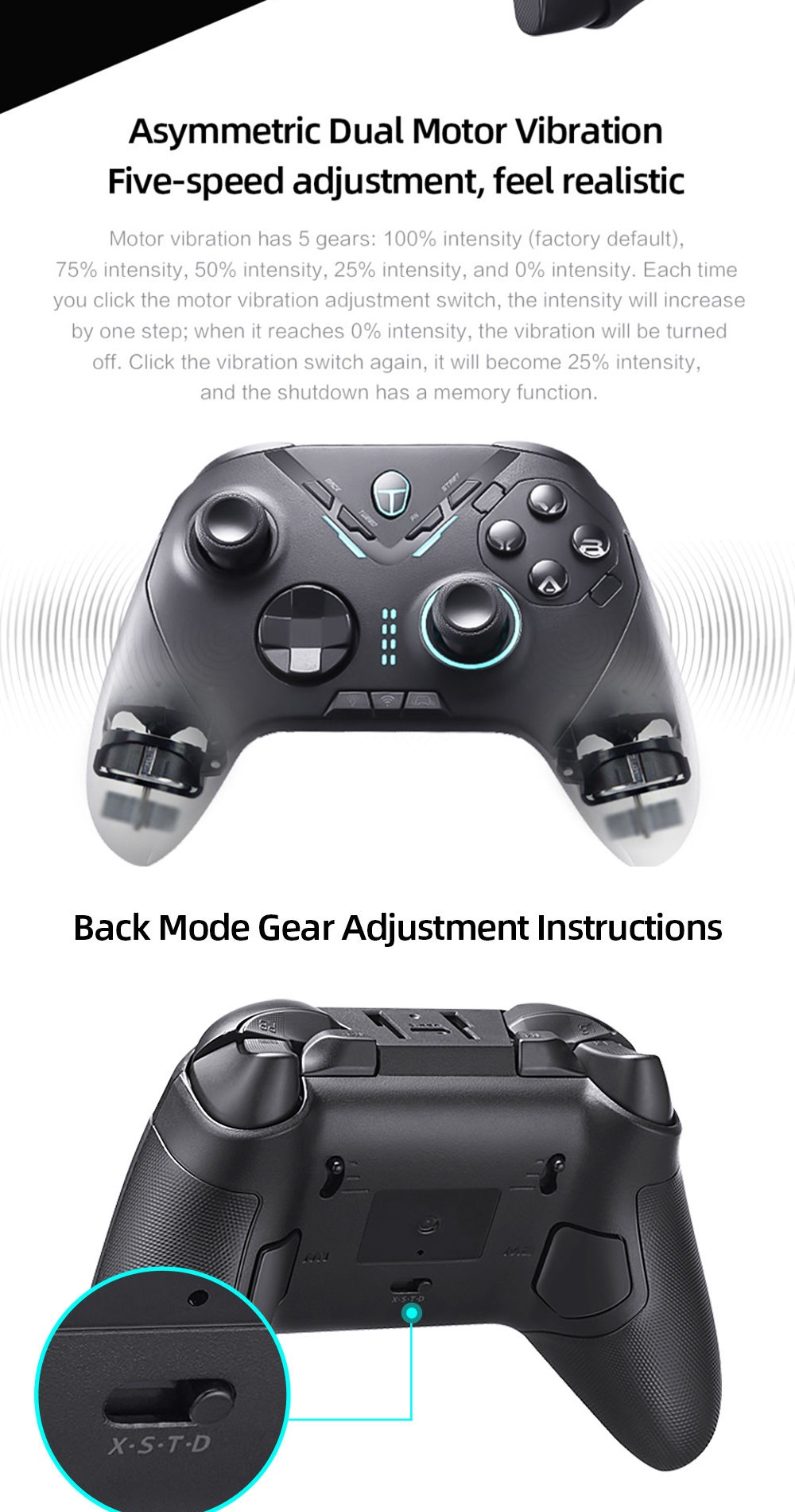 Thunderobot G70 Gamepad Controller Wired/Wireless Bluetooth Gamepad ...