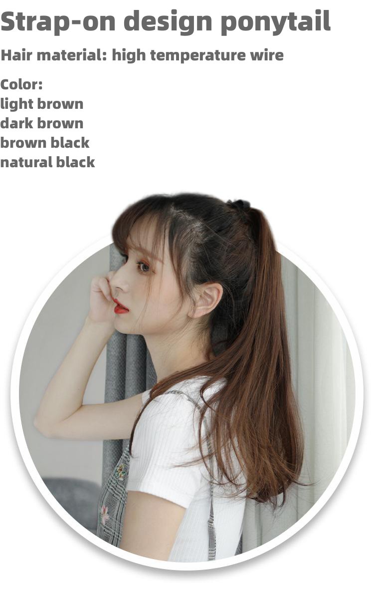 Wig Ponytail Female Curly Hair Bandage Invisible Natural Net Red Braid ...