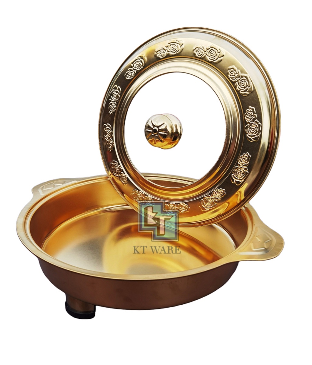 KT WARE 5 set 31CM GOLD BUFFET EMBOSSED BUFFET TRAY SET / BUFFET FOOD ...