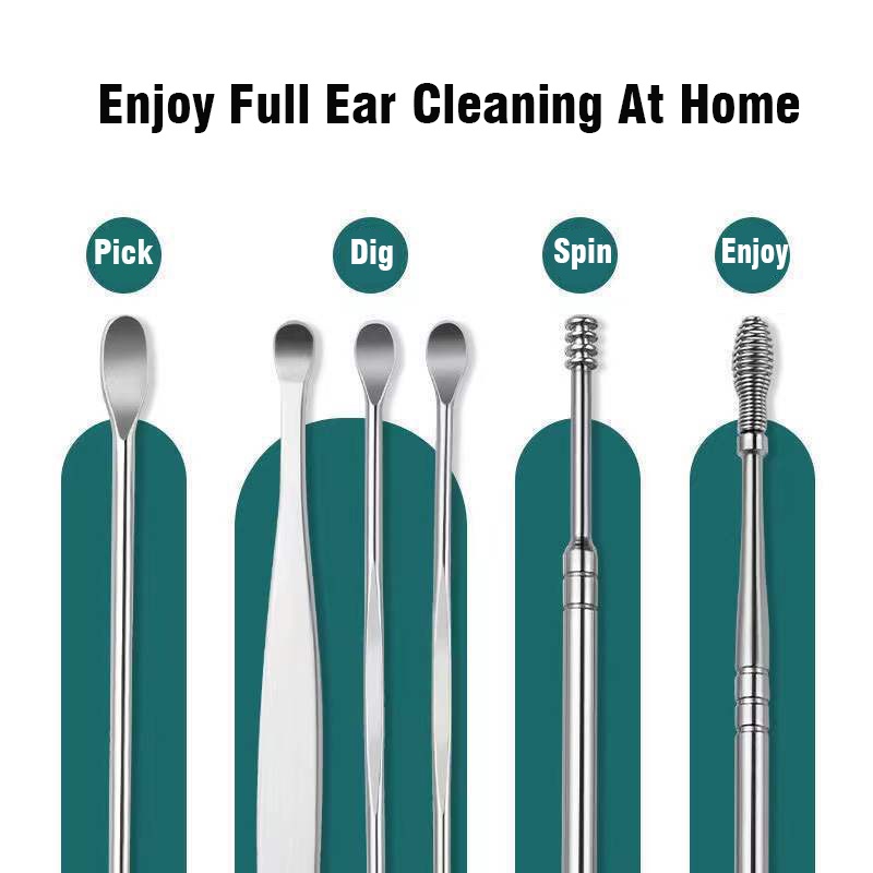 Portable Ear Pick Set Ear Cleaner Lemon Yellow Stainless Steel Cute Ear ...