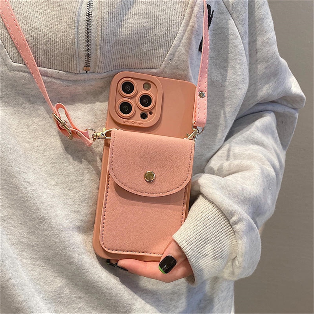 Crossbody Lanyard Wallet Card Phone Case For OPPO A17 A16 A16K A15 A35 ...