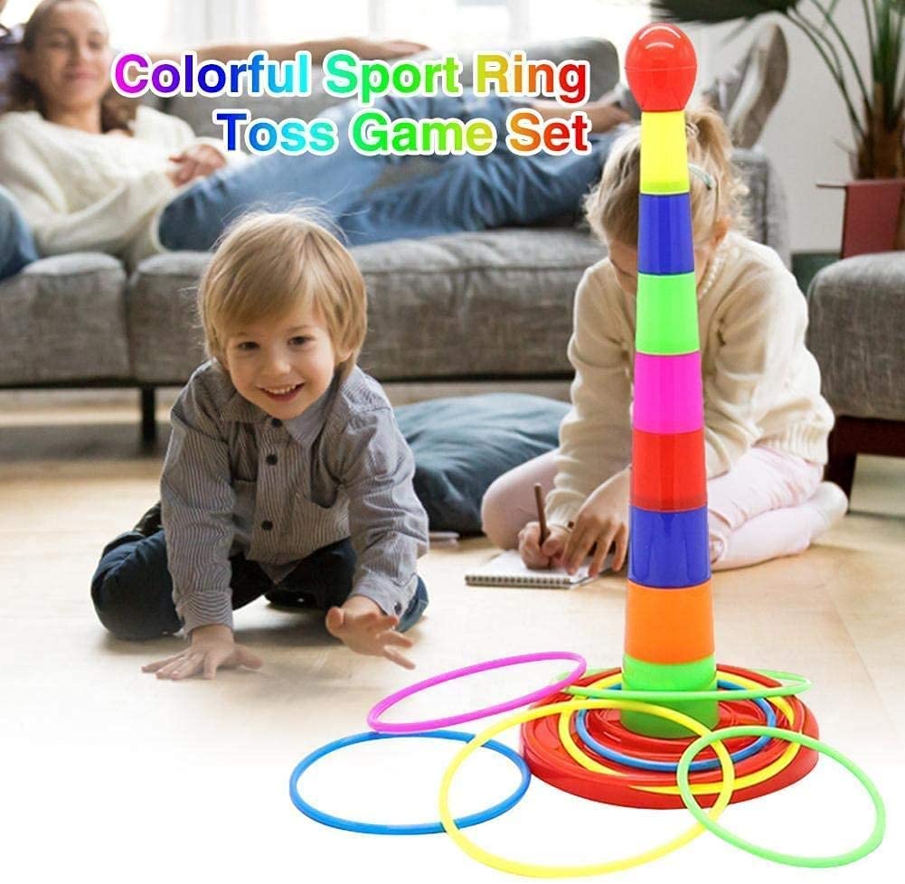 24 Pcs Multicolor Plastic Toss Rings Kids Ring Toss Game Carnival Rings ...