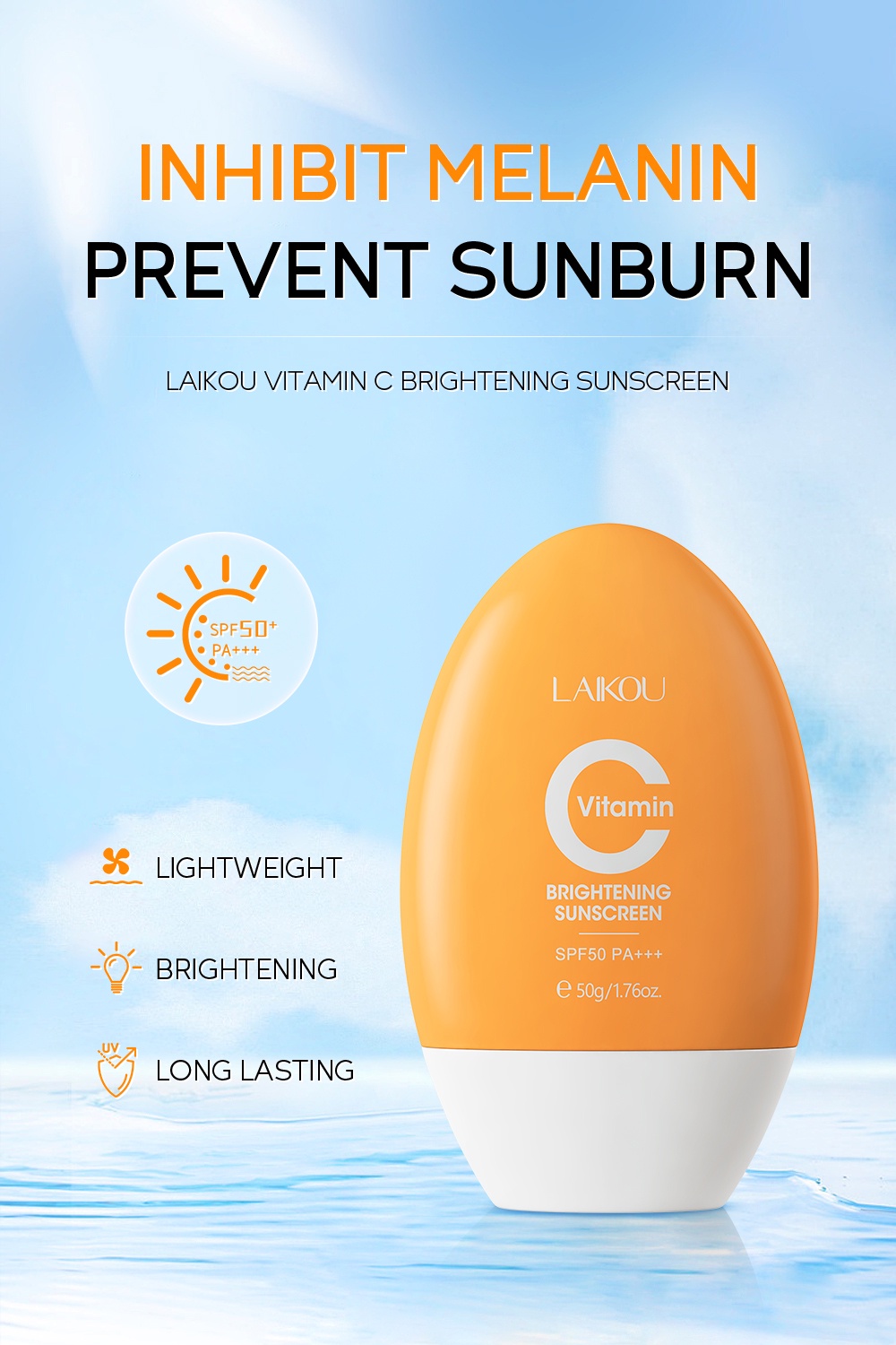 LAIKOU Vitamin C Brightening Sunscreen Brightening Waterproof SPF50 PA ...