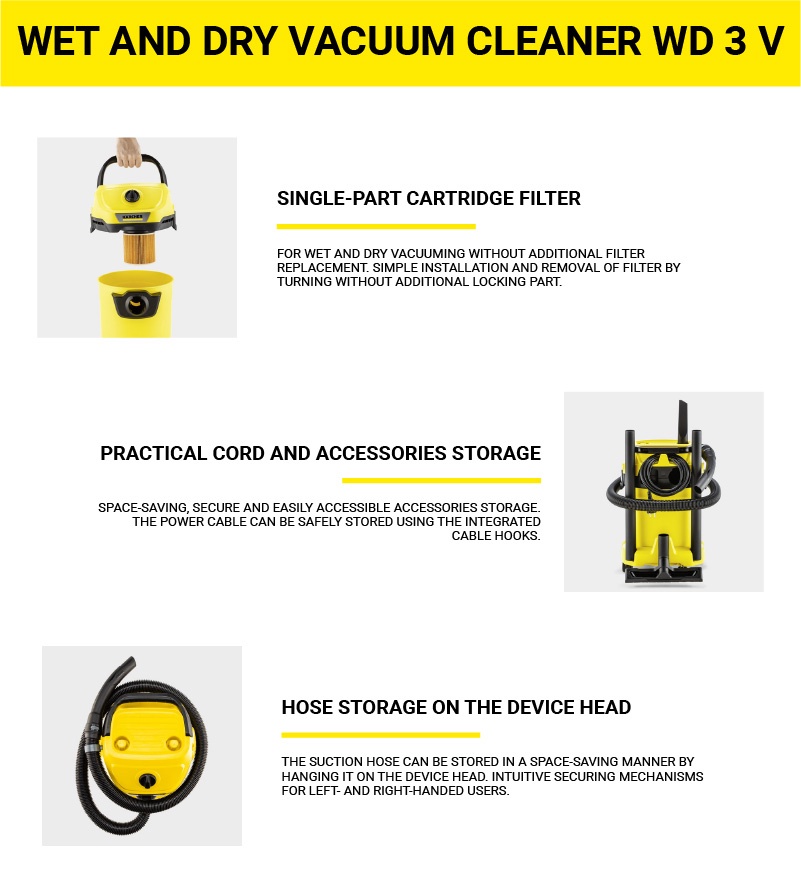 Karcher Wet and Dry Vacuum Cleaner WD 3 V-17/4/20 (YYY) *EU (Formally WD3) | Shopee Singapore