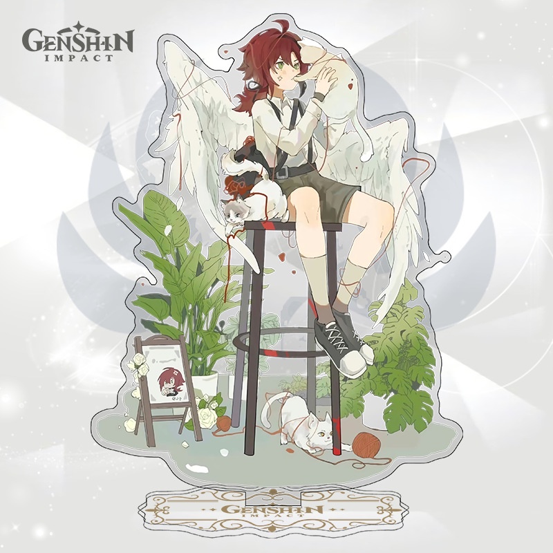 Genshin impact Acrylic Standee 16cm standing angel Xiao Scaramouche ...