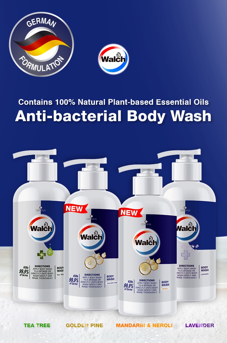 Walch® Anti-bacterial w/ Essential Oil Body Wash Refill 800ml x 6 Packs ...