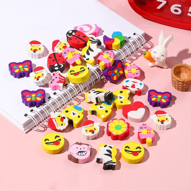 20PCS Cartoon Eraser Space Fruit Number Primary School Student Prize ...