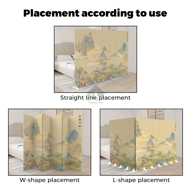 Cartoon partition divider screen folding partition wall double-sided ...