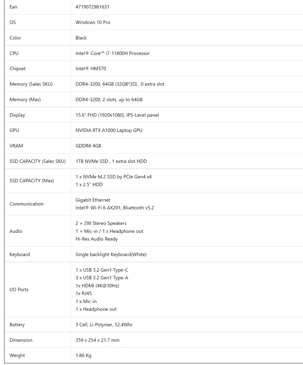 NVIDIA RTX A1000 Laptop GPU - MSI CreatorPro M15 A11UIS-1019SG | i7 ...