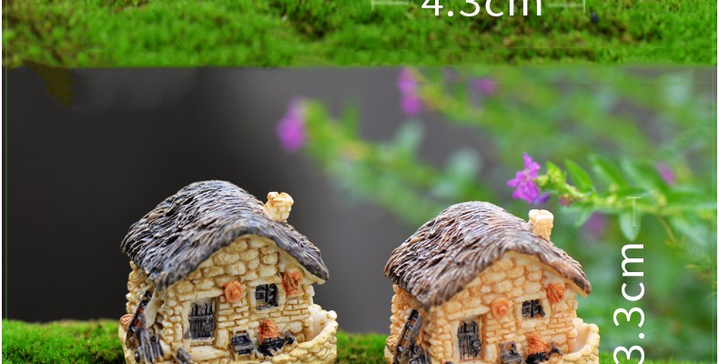 Miniature Cute Cottages House Mini Figures Garden Ornament DIY Home ...
