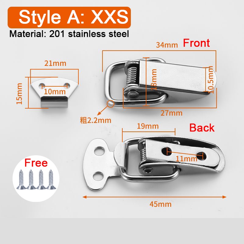 2PC Cabinet Box Locks Spring Loaded Latch Catch Toggle 201 Stainless ...