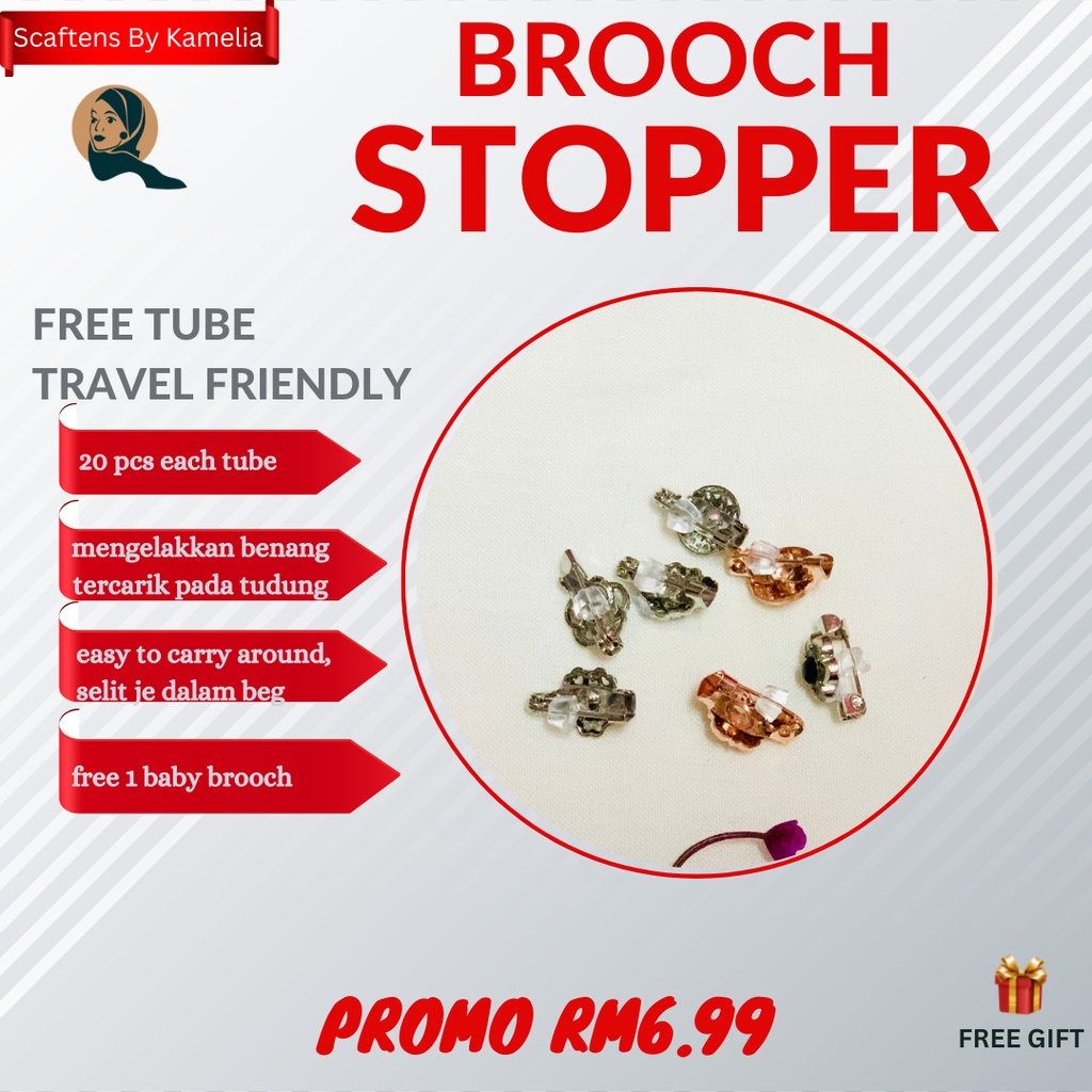 Brooch Stopper 20 pcs free bekas for baby brooch keronsang pin tudung ...