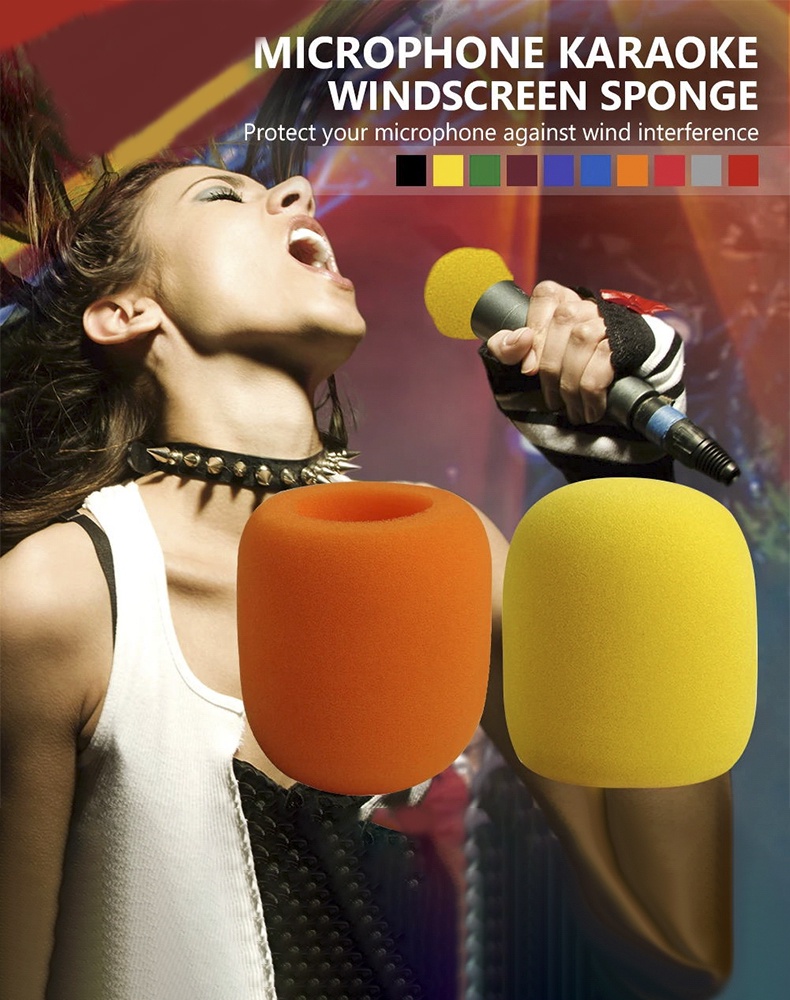 BlueWow KTV Wireless Microphone Windscreen Foam Cover, Anti-Rolling Mic ...