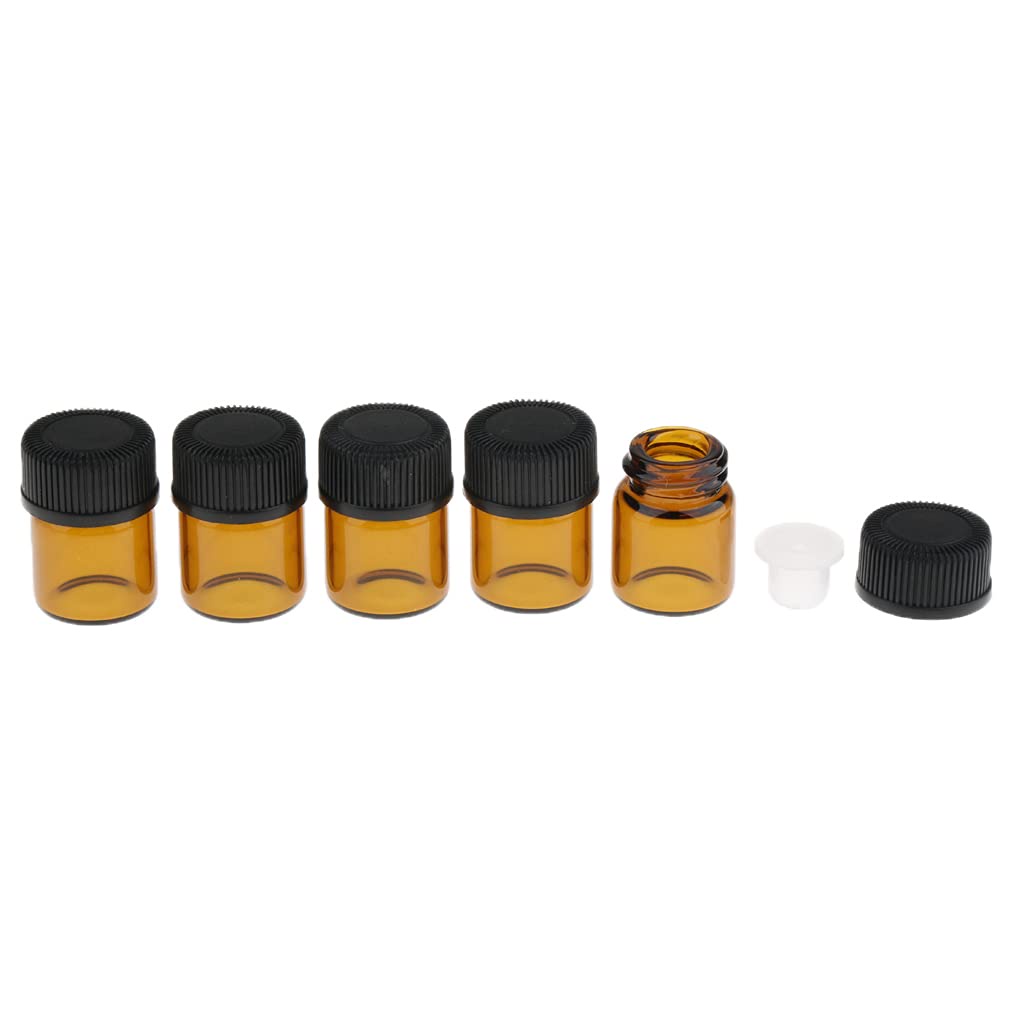 20 Packs 1ml 2ml 3ml 5ml Glass Amber Sample Bottles Essential Oil ...