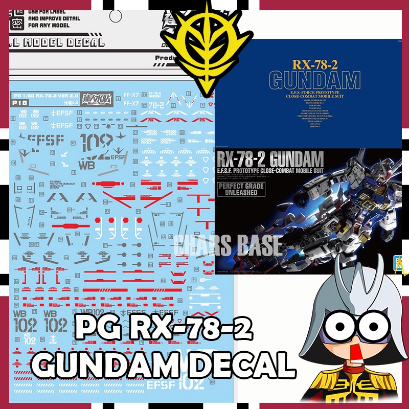 PG RX-78-2 2.0 DECAL DALIN DECAL P18 | Shopee Singapore