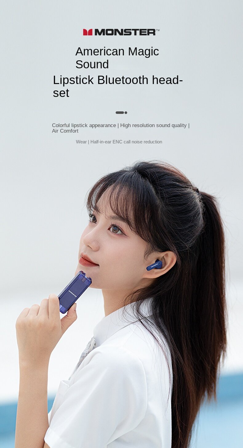 Monster XKT08 Bluetooth Wireless Earphone Low Latency Smart Touch ...