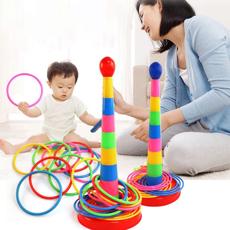 1 Tower 12 Circles Throw Circle Toy Throwing Ring Game Children ...