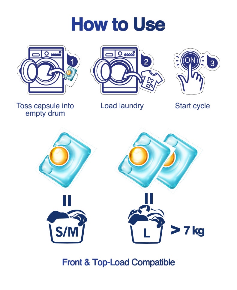 Walch® Anti-bacterial Laundry Capsules 60 Pods x 3 Free Sports Laundry ...