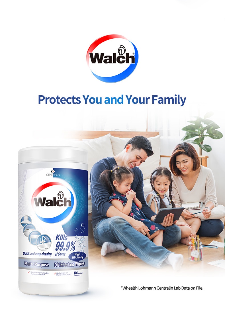 Walch® Multi-Purpose Disinfectant Wet Wipes 84pcs x 3 Rolls | Shopee ...