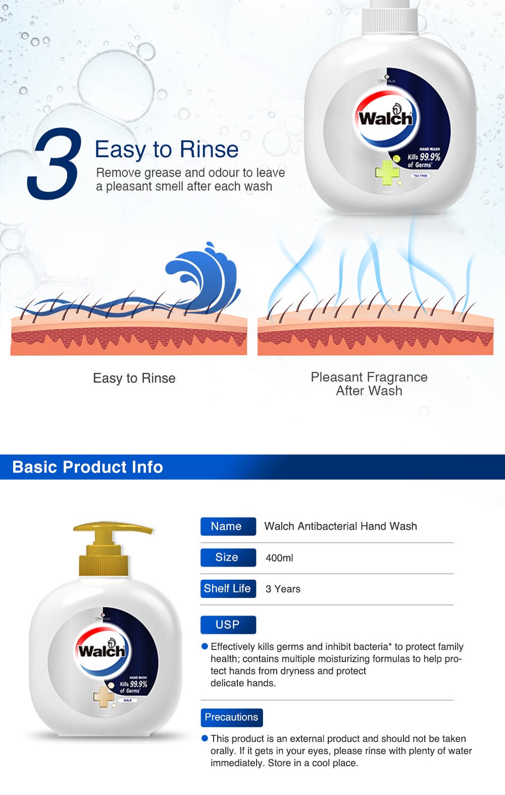 Walch® Anti-bacterial Hand Wash 400ml x 6 Bottles | Shopee Singapore