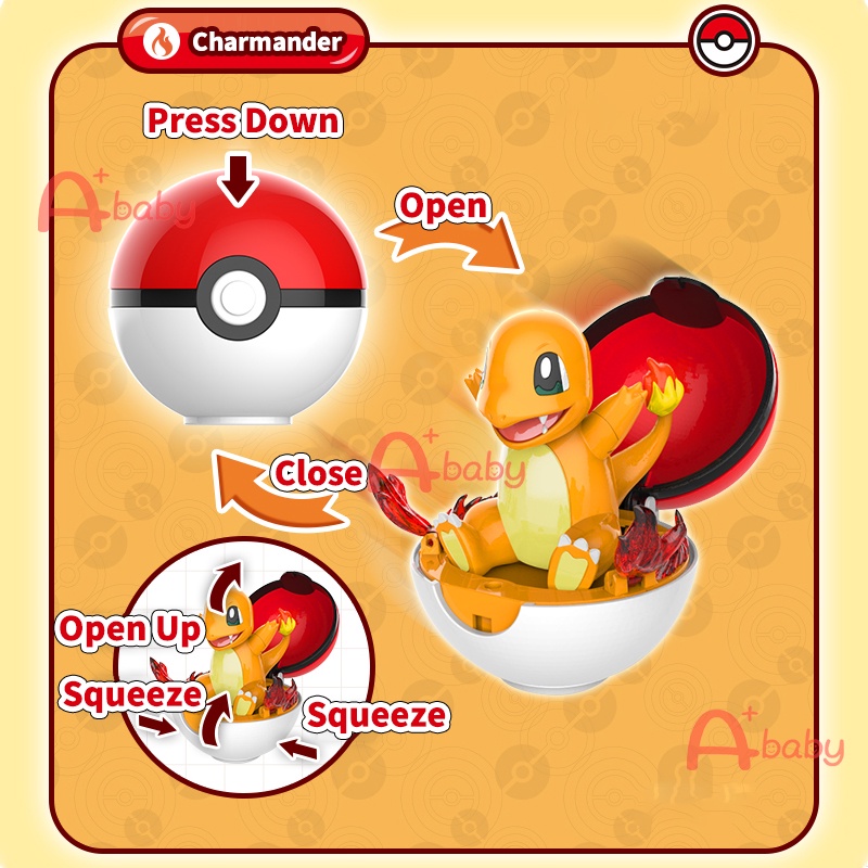 [A+baby] Pokemon Transformation Figure Pokeball（Pikachu/Charmander ...