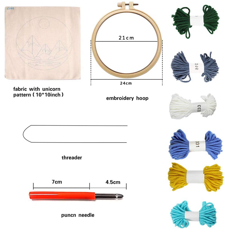 【SG Stock】[Children Gift] Cross Stitch Kit Poke Embroidery Punch Needle ...