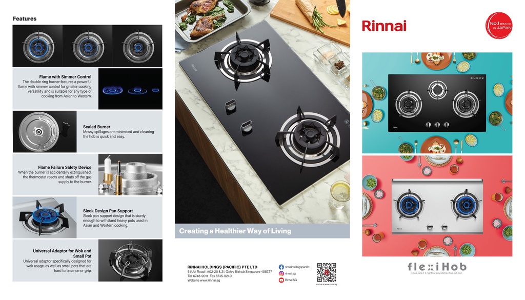 RINNAI RB-782S 2 BURNER BUILT-IN HOB STAINLESS STEEL - 2 YEARS WARRANTY + FREE DELIVERY ...