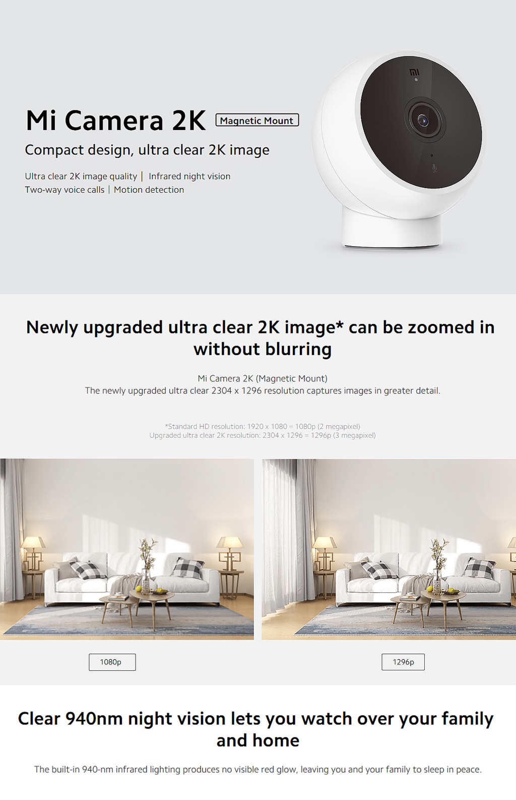 [Mountable] Xiaomi CCTV 2K Magnetic Mount Mi Smart Surveillance Camera ...
