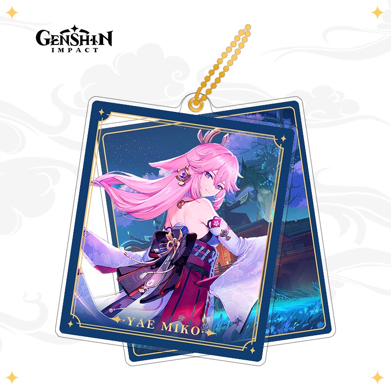 Genshin impact double card acrylic keychain pendant Zhongli Hutao Klee ...