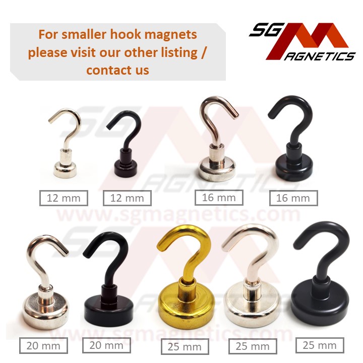 VERY Strong Magnetic Hooks Neodymium Metal Magnet Hook 360 Rotate ...