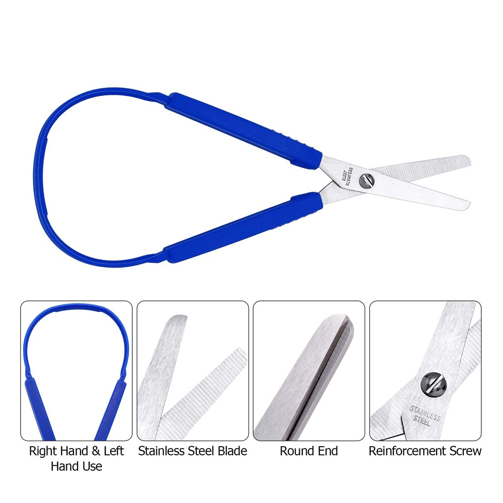 8Inches Colorful Grip Scissors Loop Scissors Handle Self-Opening ...