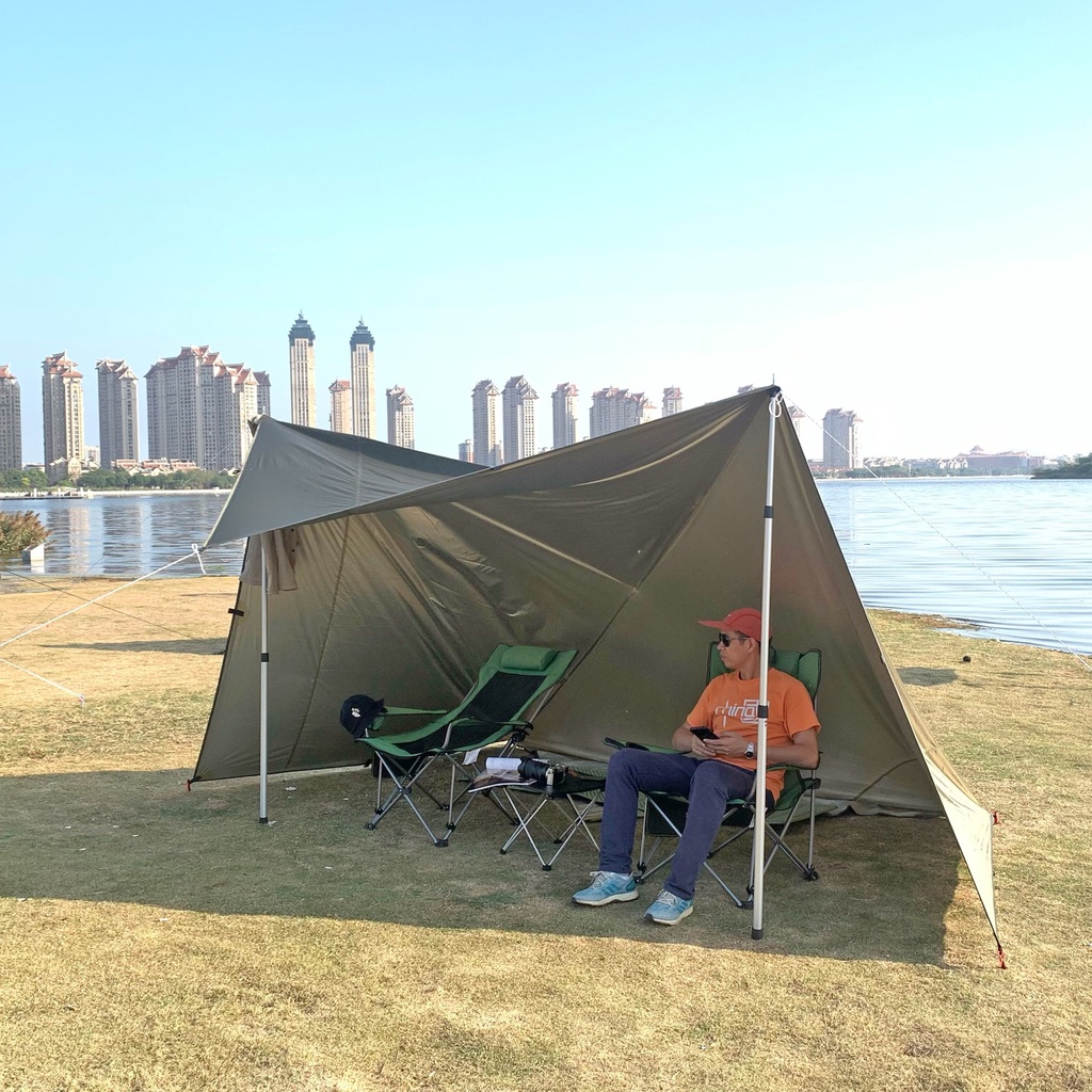 19 Hanging Points Camping Flysheet 210T Polyester Waterproof 3x4m Tent ...